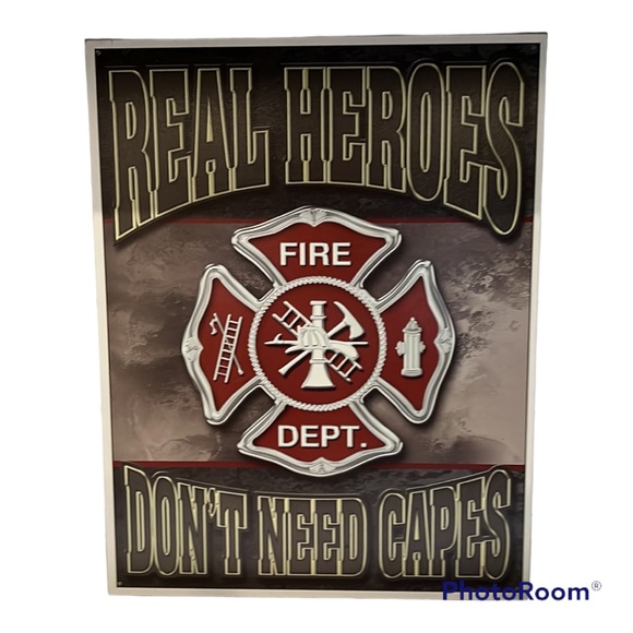 Wall Decor | Real Heroes Dont Need Capes Fighter Fighter Tin Sign ...